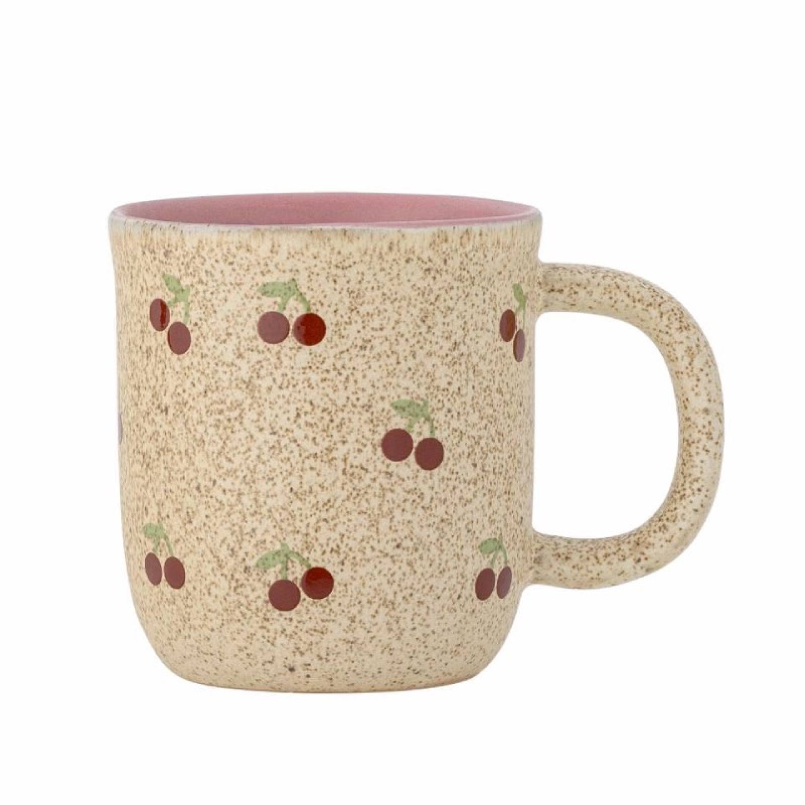 Children's Stoneware Mug In Mottled Cherry Print