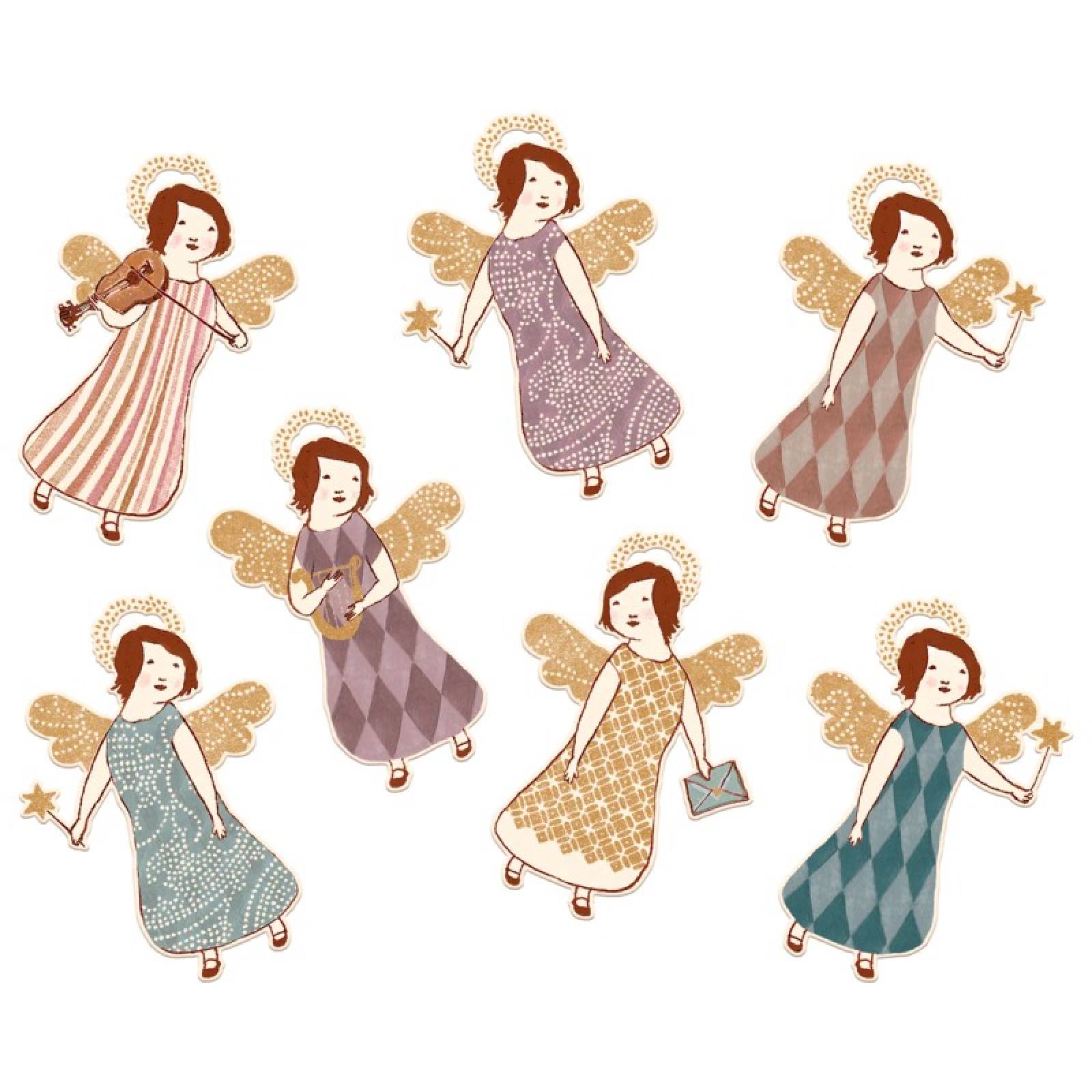 Pack Of 14 Angels Christmas Tags By Maileg