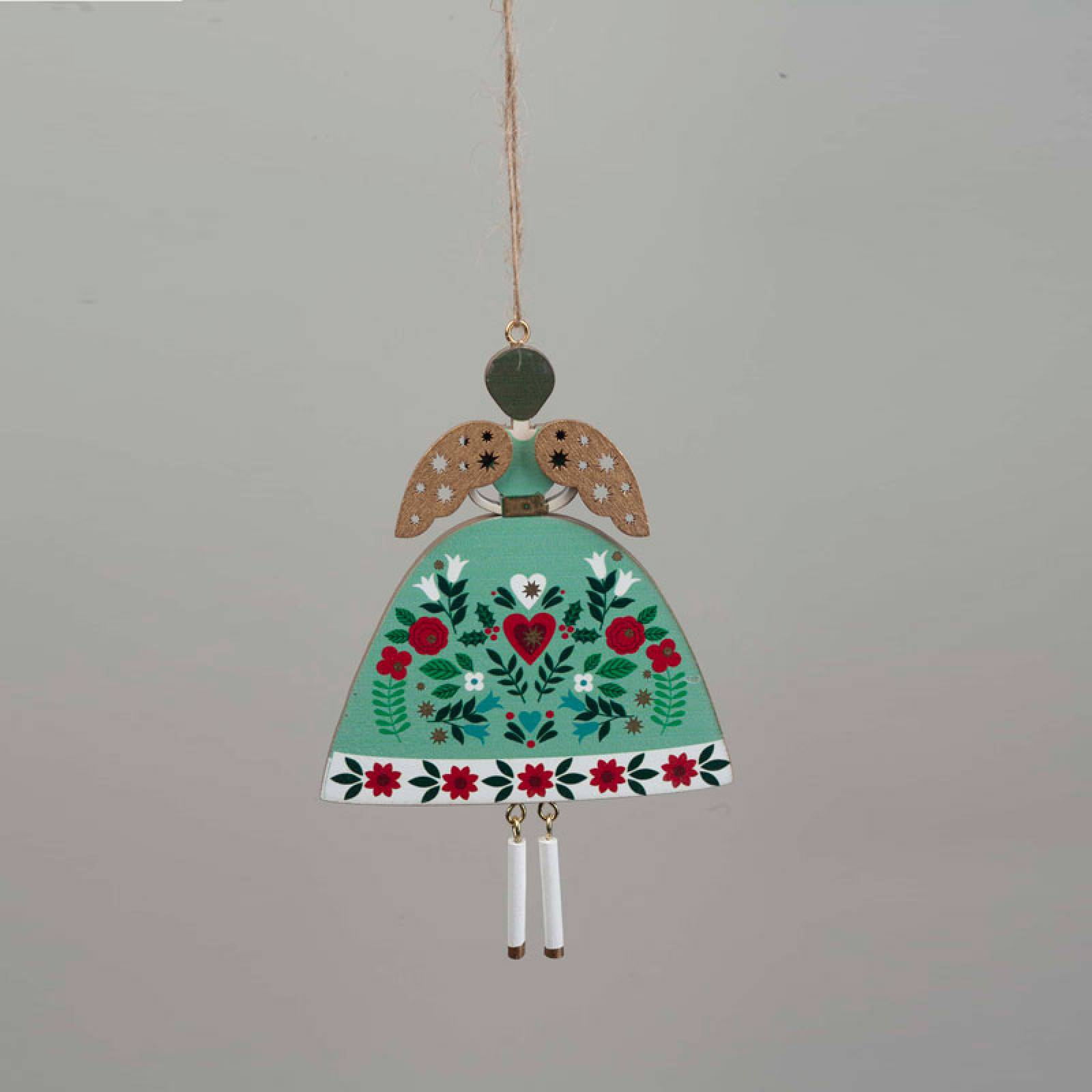 Wooden Alpine Angel With Dangling Legs Christmas Decoration