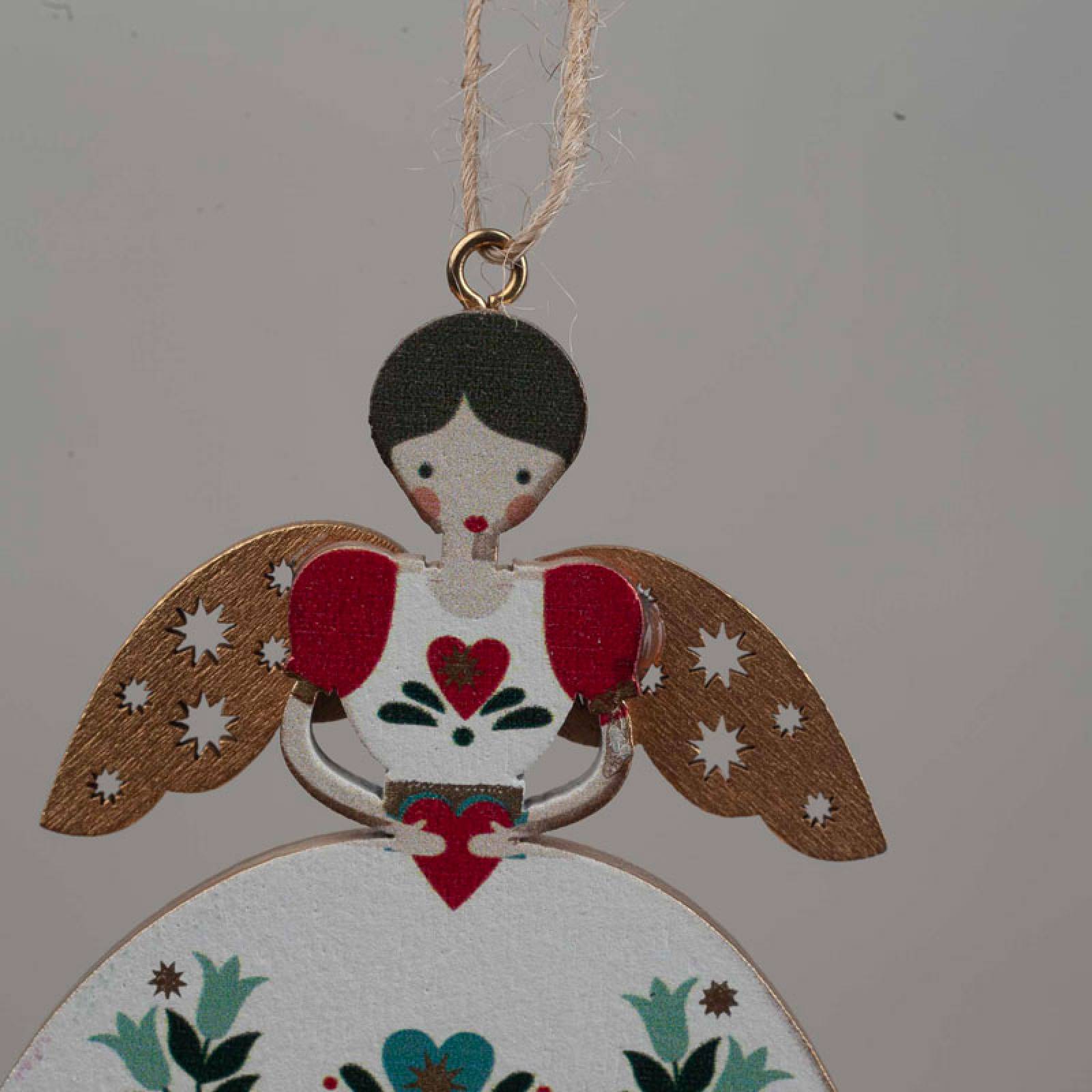 Wooden Alpine Angel With Dangling Legs Christmas Decoration
